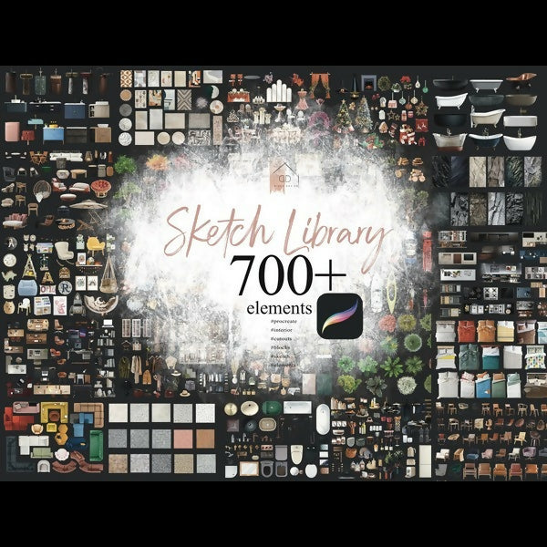 Procreate Bundle Cutouts Interior Design Sketch Blocks Elements Learn Architecture Online