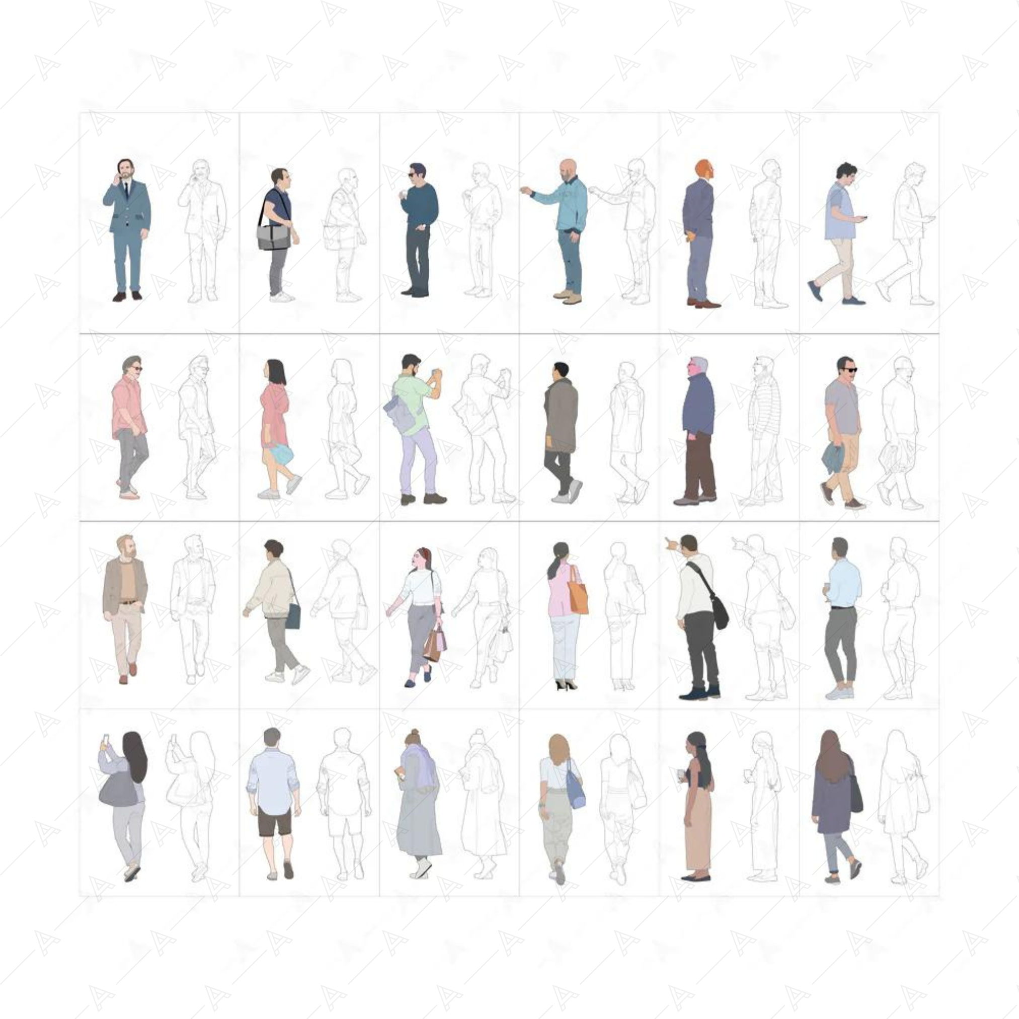 24 Human Figures Vector And Outline Cutout – Learn Architecture Online