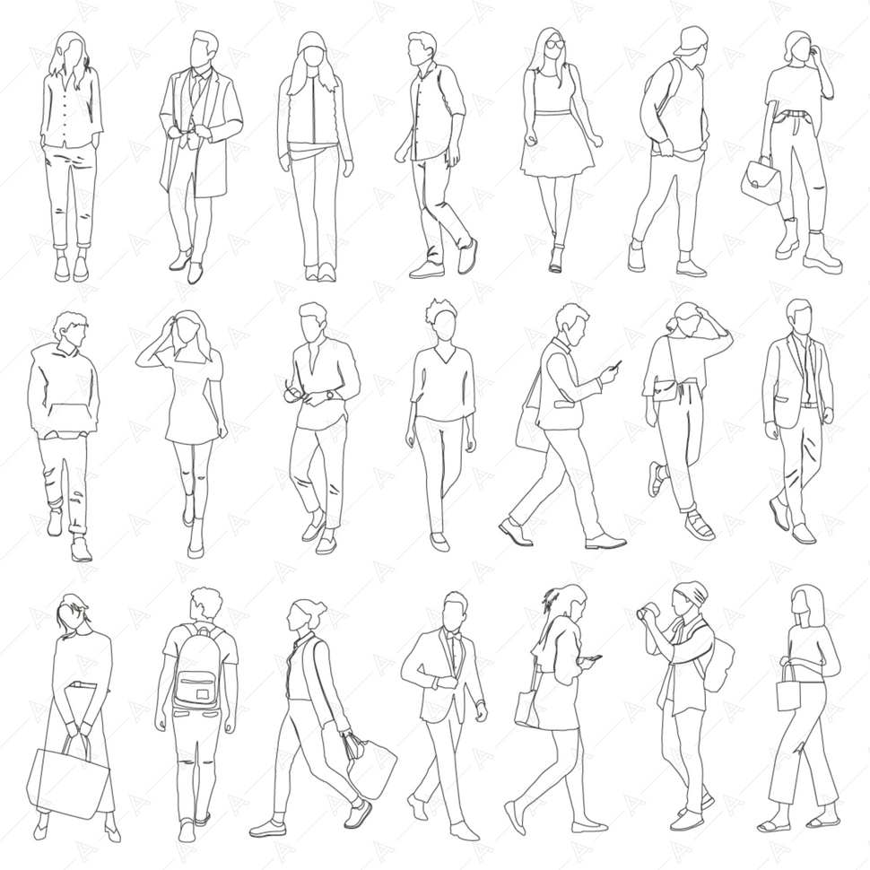 21 Human Scales (Vector + CAD) – Learn Architecture Online