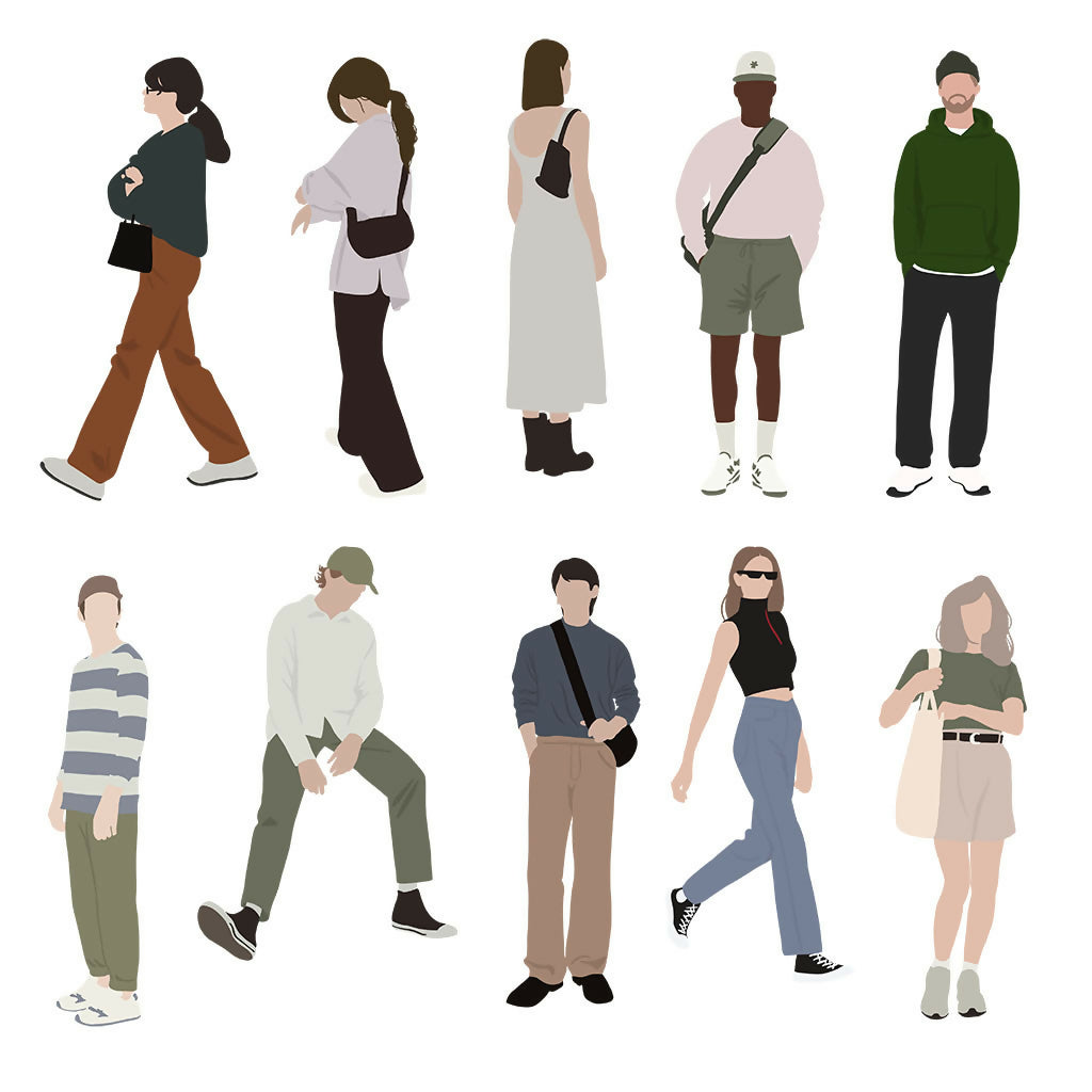 Flat Vector People Illustrations | Learn Architecture Online Flat Vector People Illustrations | Learn Architecture Online