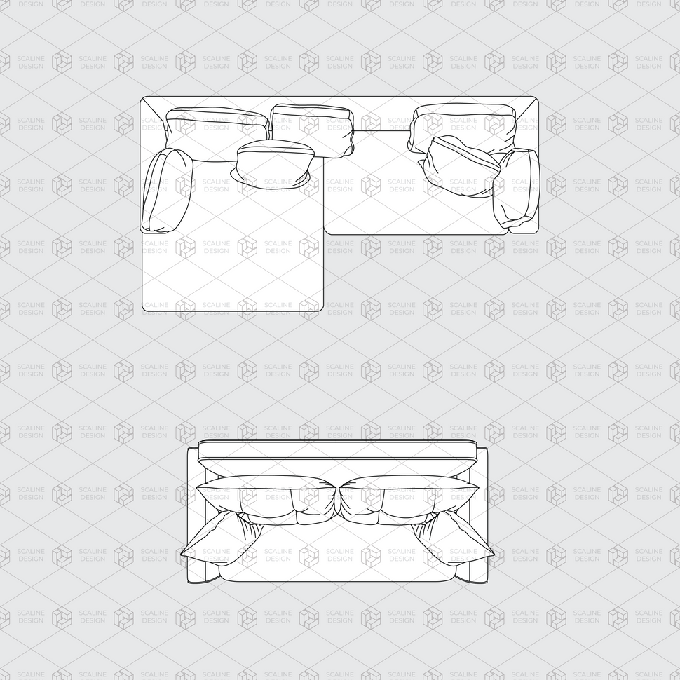 Cad And Vector Sofa And Chair Furniture Top View – Learn Architecture ...
