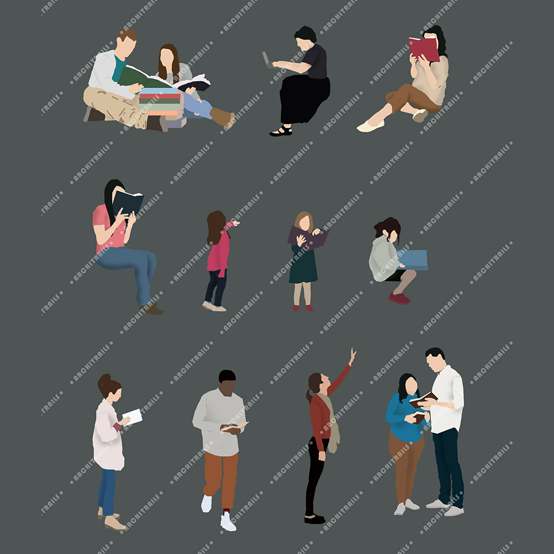Library Human Figures Pngs | Learn Architecture Online