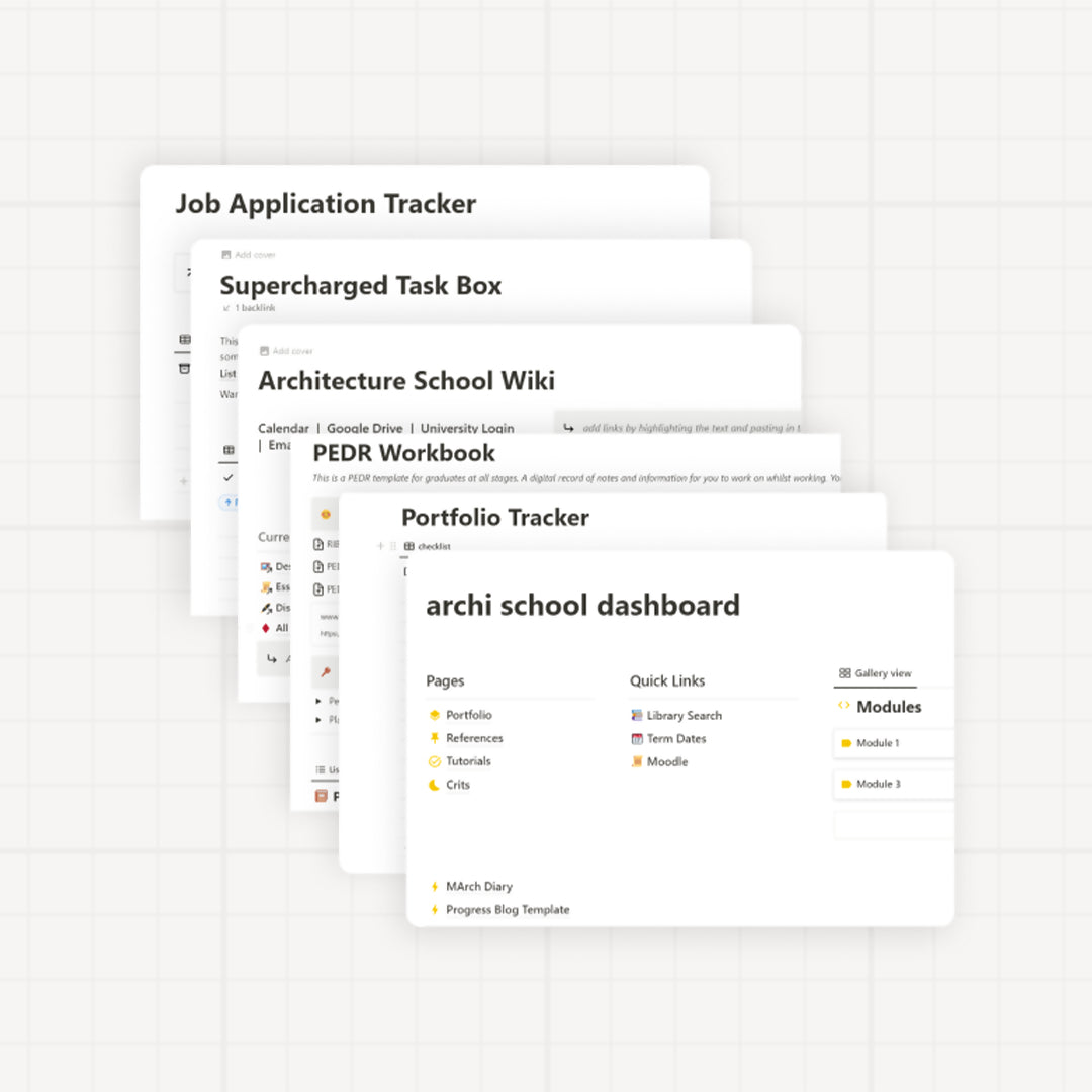 Architectural Notion Template Bundle – Learn Architecture Online