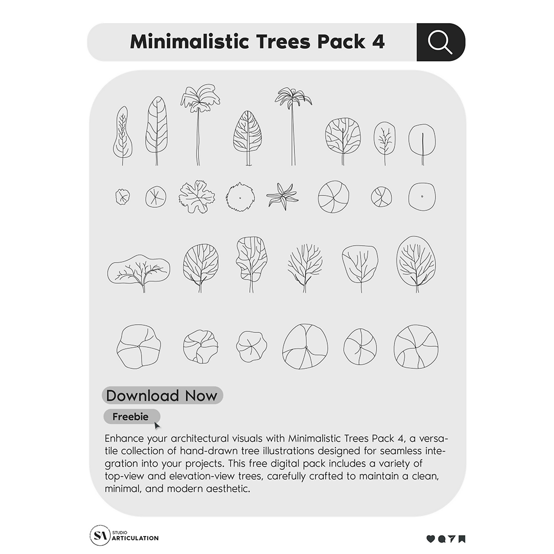 Minimalistic Trees Pack 4 – Learn Architecture Online