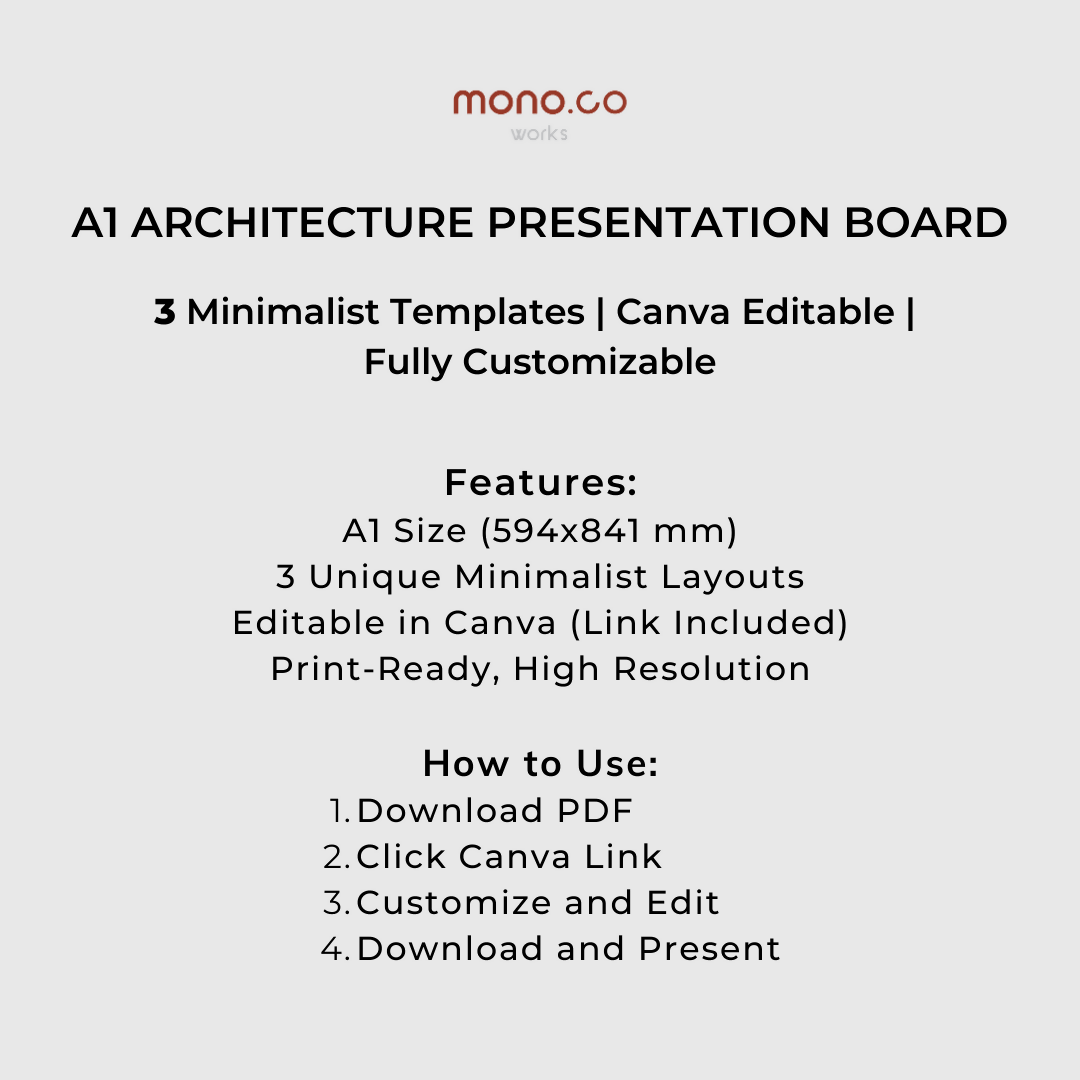 Minimalist A1 Presentation Board | Architecture Portfolio Templates ...
