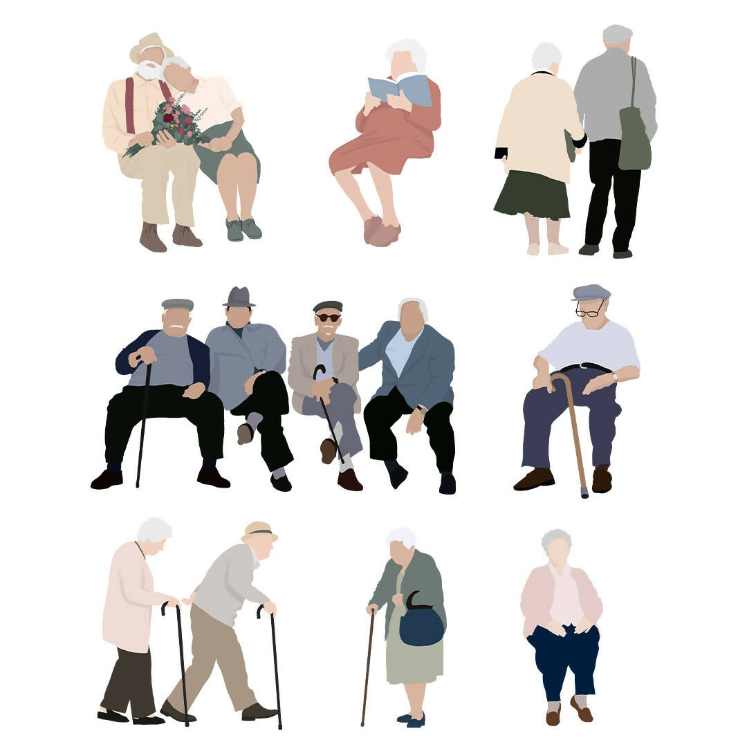 14 Elderly People Vector Cutouts | Learn Architecture Online