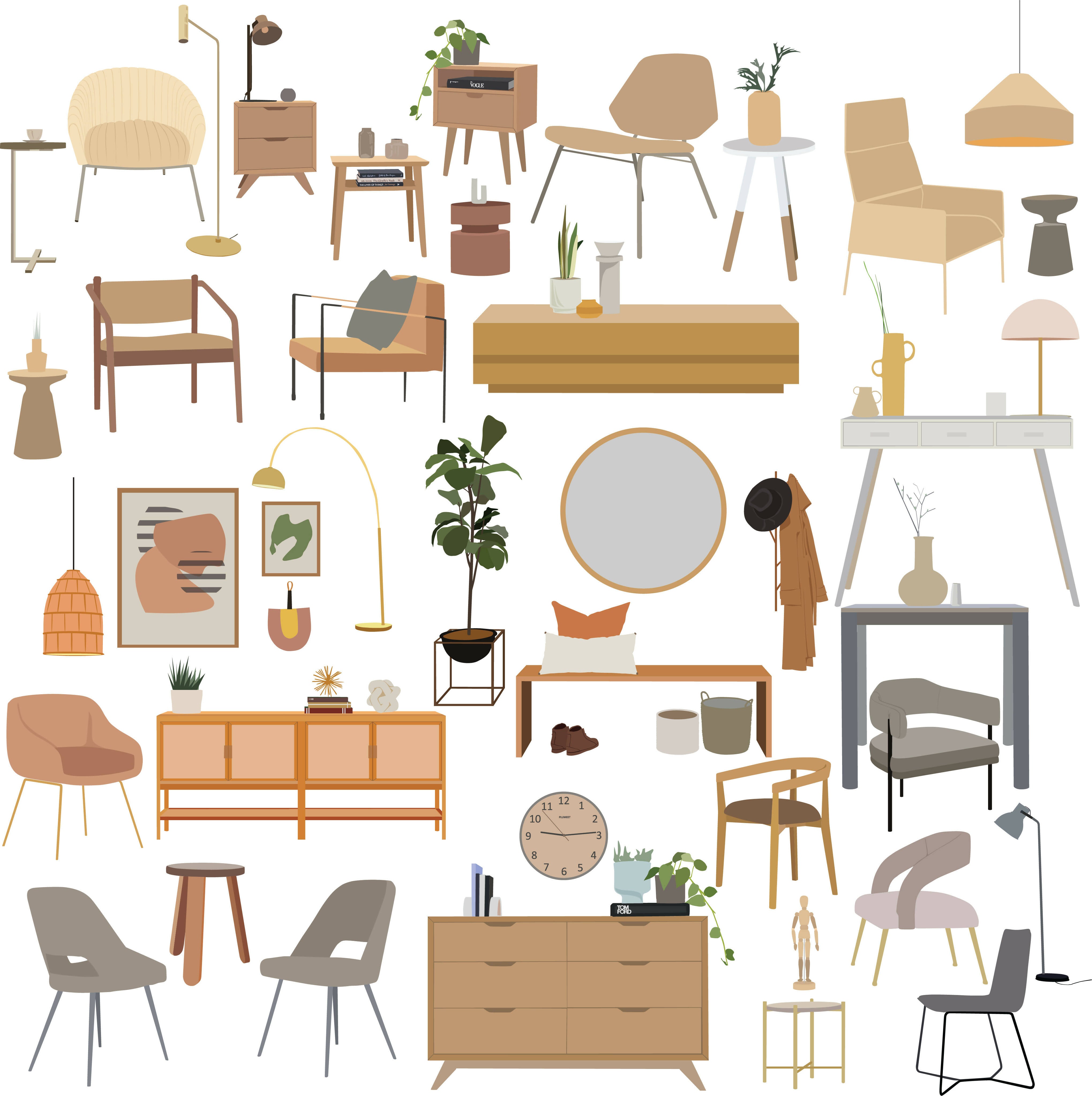 Furniture Vectors (66 figures) – Learn Architecture Online