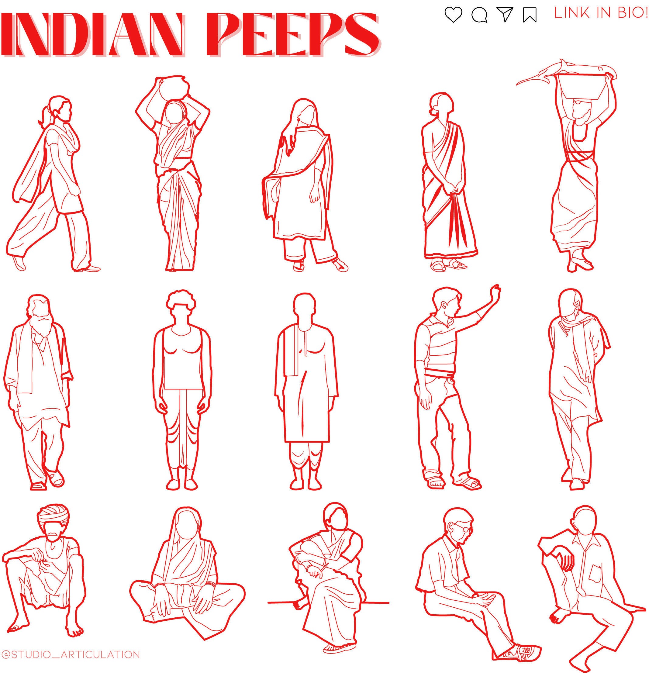 The Indian Peeps - Flat Vector Human Figures – Learn Architecture Online