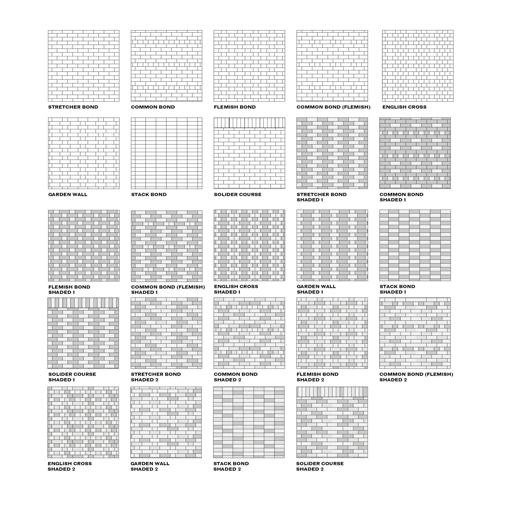 Swatch Brick Bonds Patterns – Learn Architecture Online