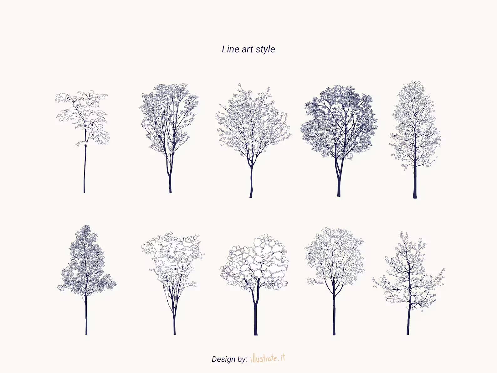 Flat Vector Urban Trees Pack | Learn Architecture Online Flat Vector Urban Trees Pack | Learn Architecture Online