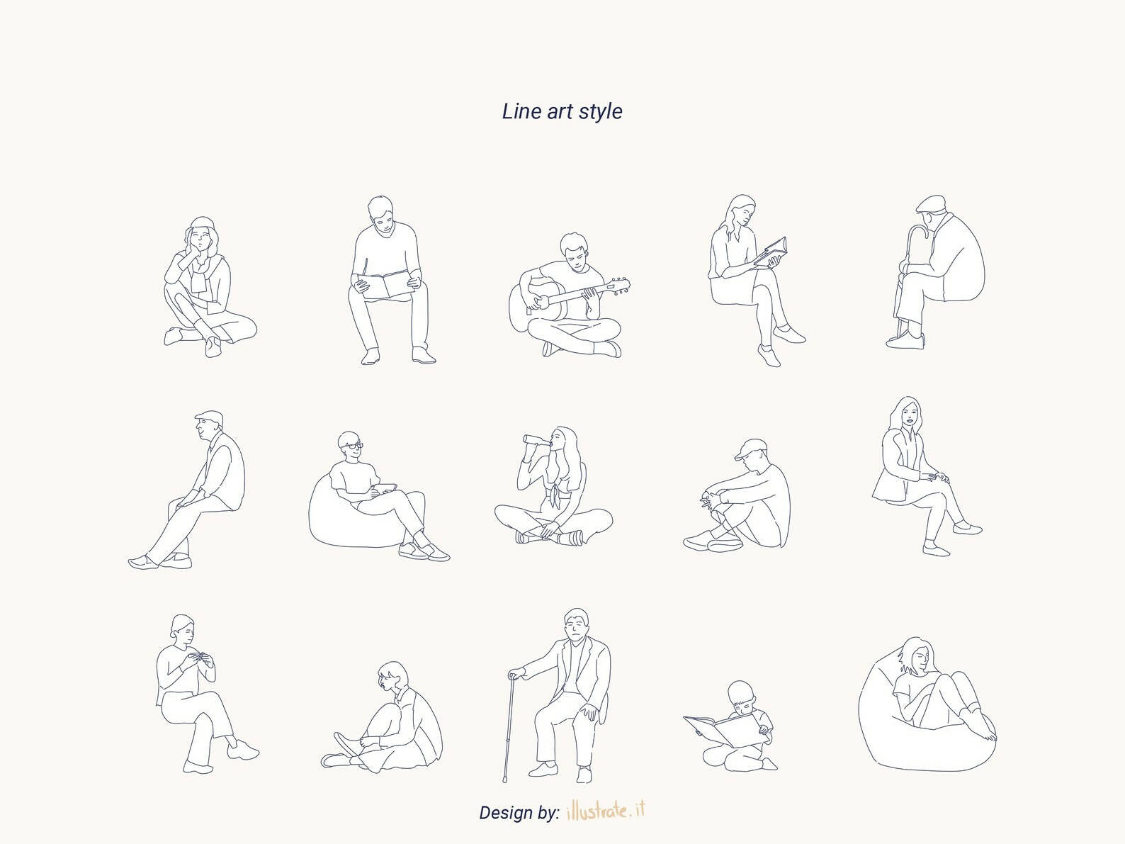 15 Set Flat Vector People Pack | Learn Architecture Online 15 Set Flat Vector People Pack | Learn Architecture Online