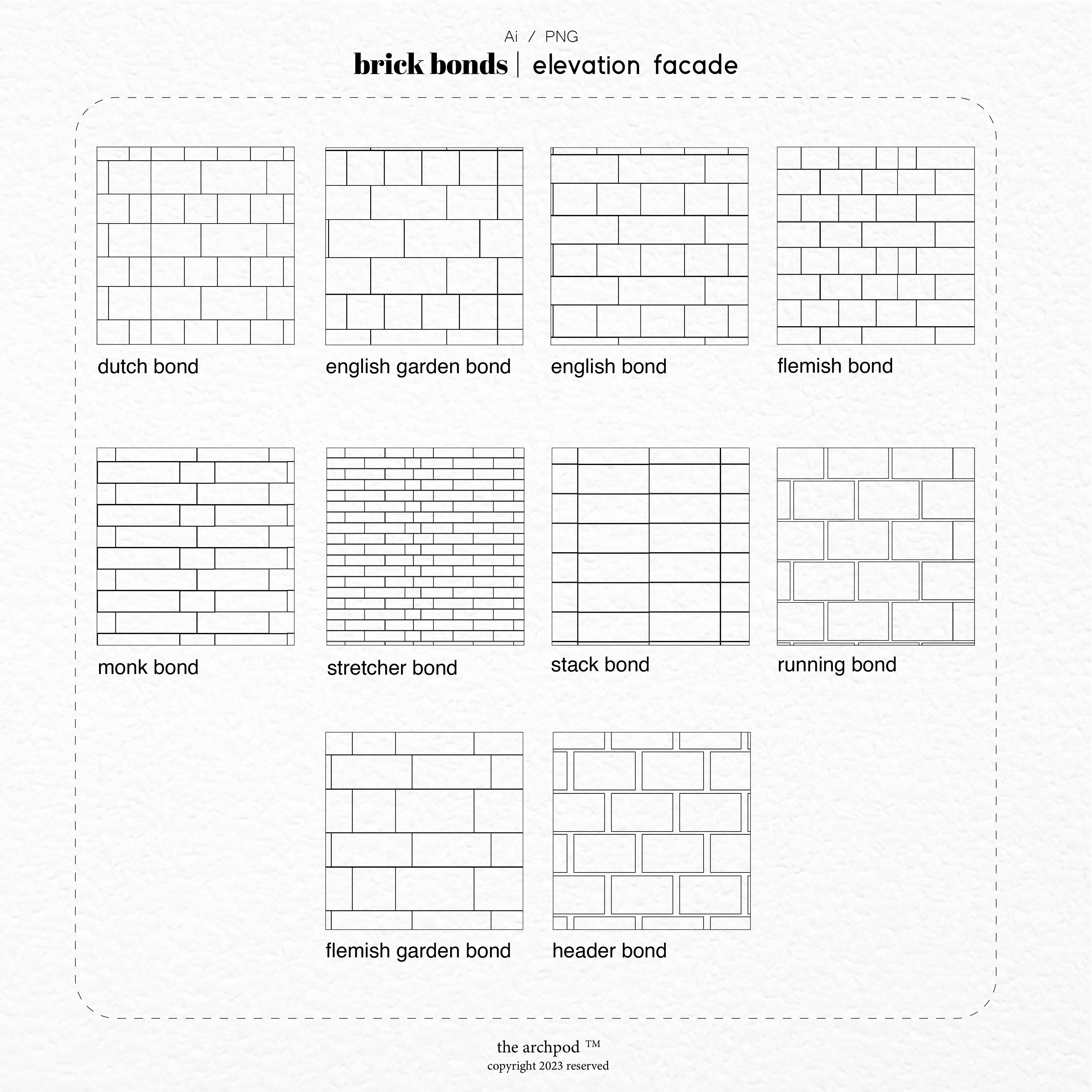 Illustrator Patterns - Brick Bonds | Learn Architecture Online