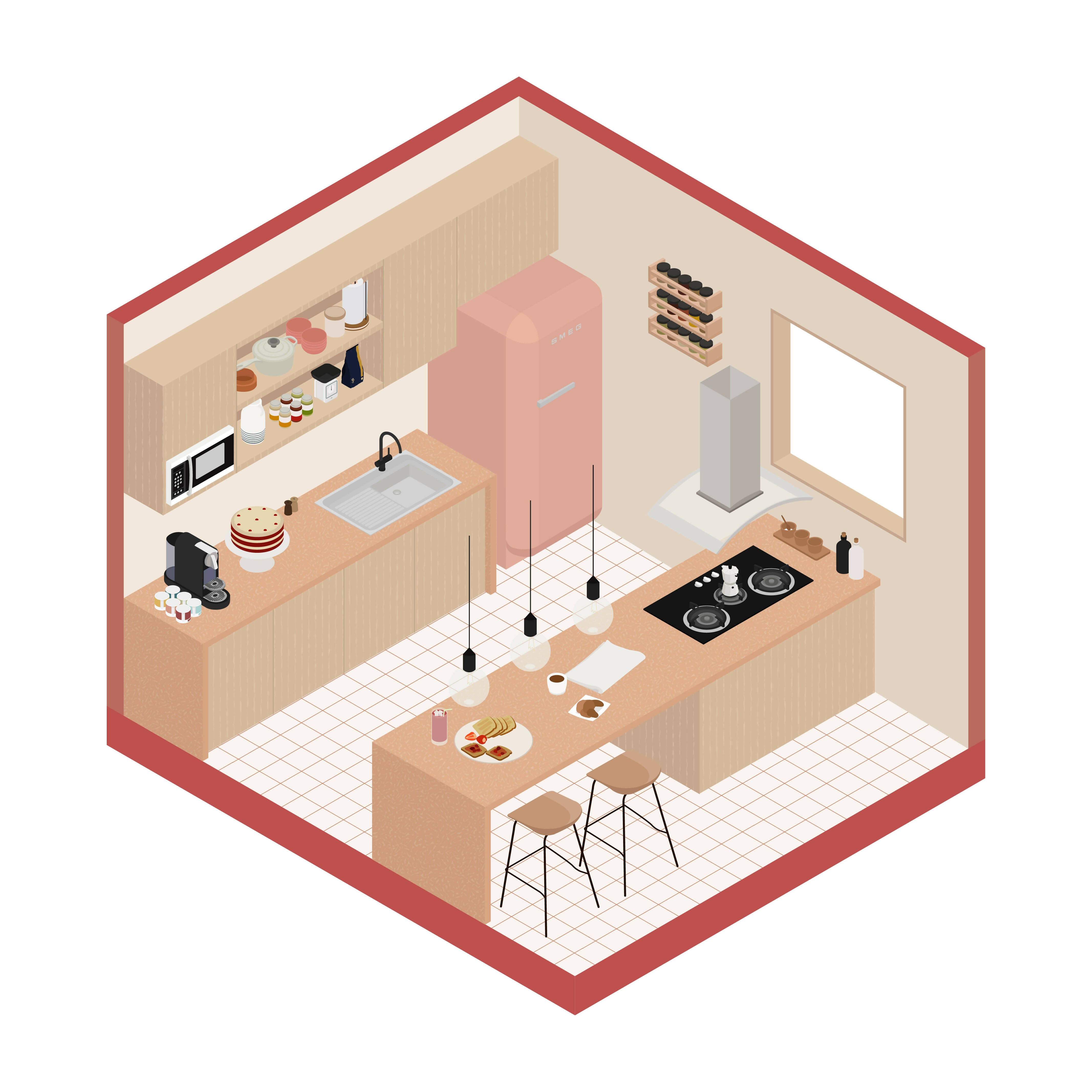 Isometric Kitchen Library (100 figures) – Learn Architecture Online