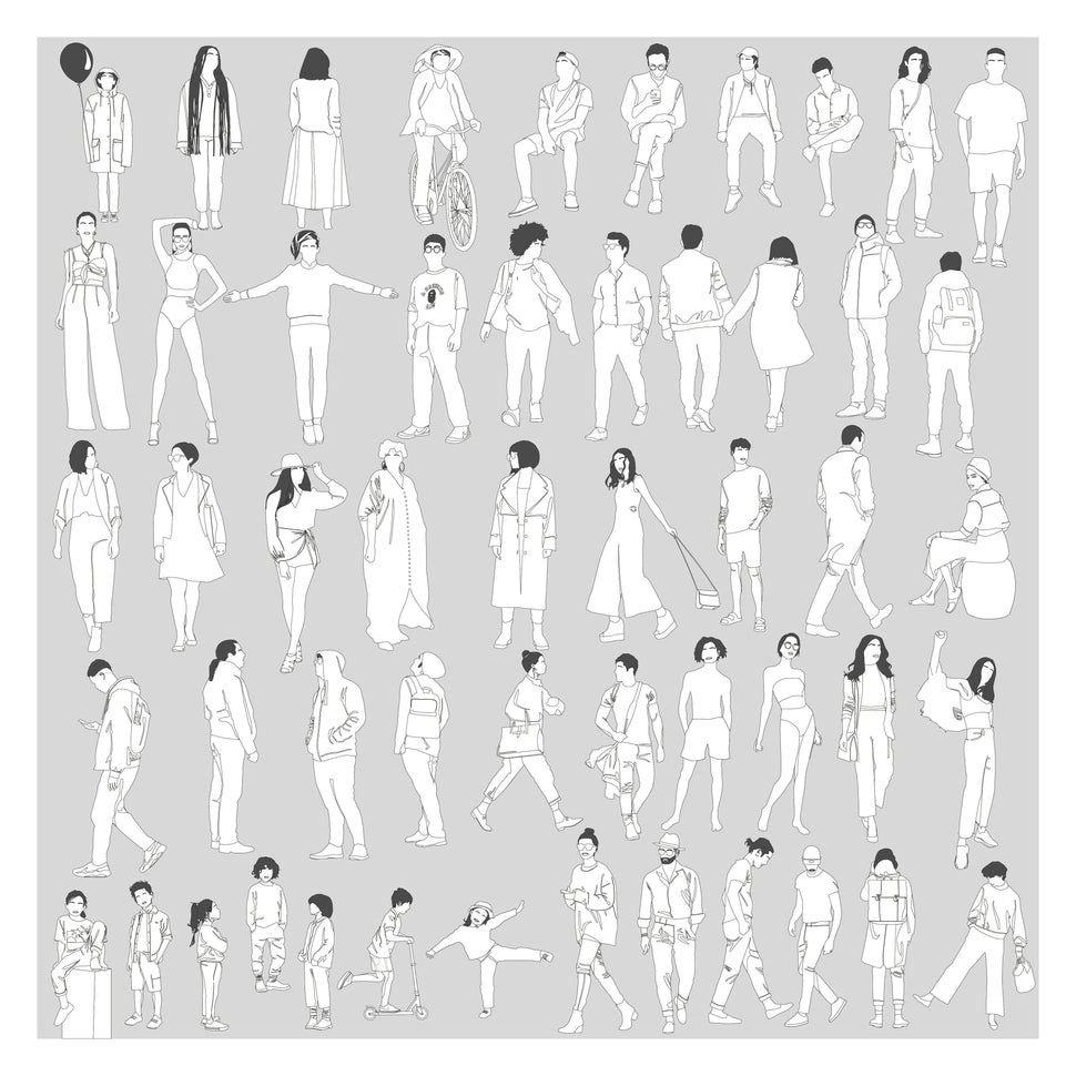 Mega Pack of 52 Vector People Human Scales – Learn Architecture Online