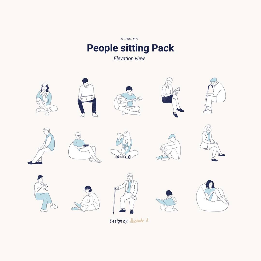 15 Set Flat Vector People Pack | Learn Architecture Online 15 Set Flat Vector People Pack | Learn Architecture Online