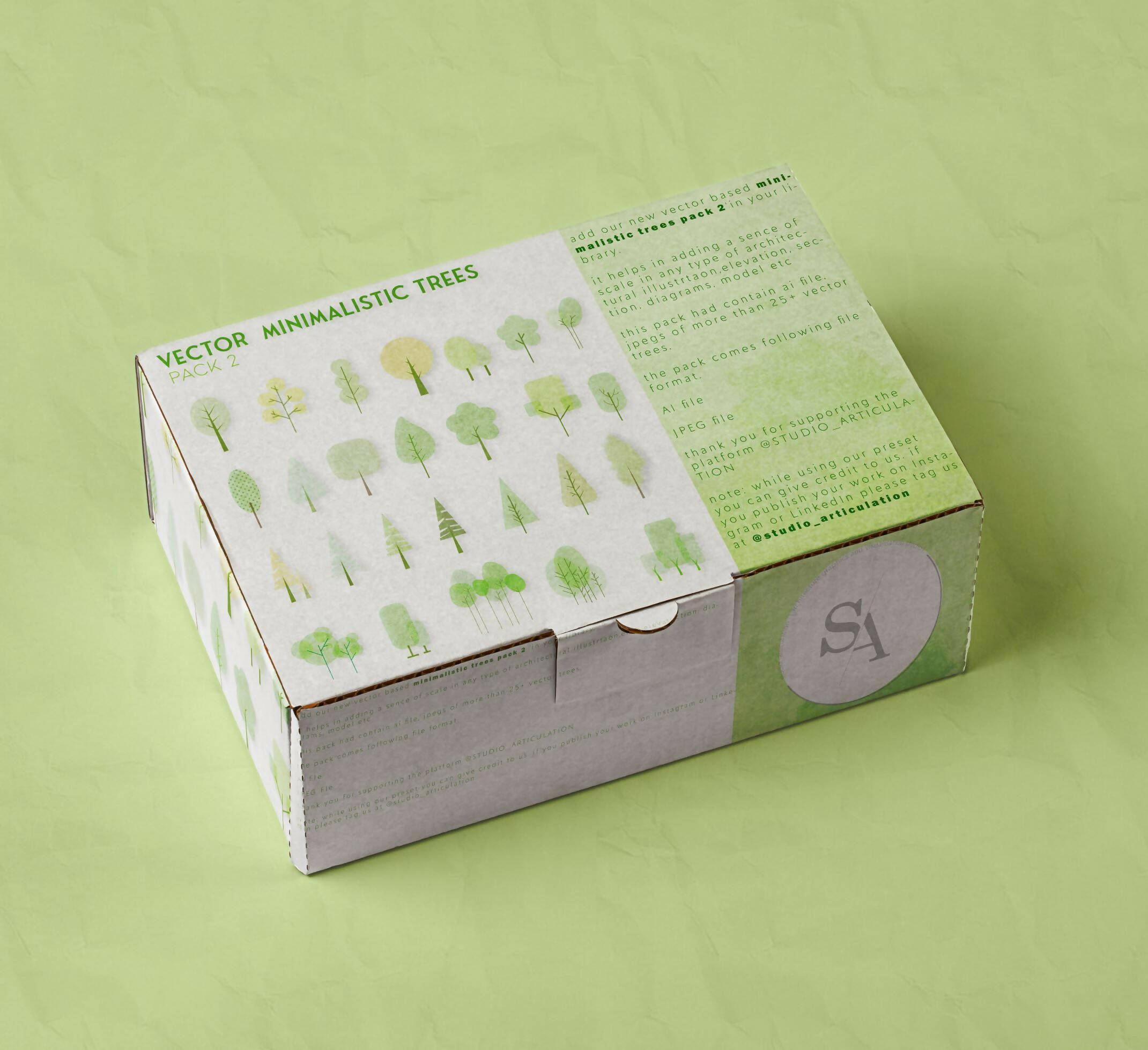 Vector Minimalistic Trees Pack 2 | Learn Architecture Online