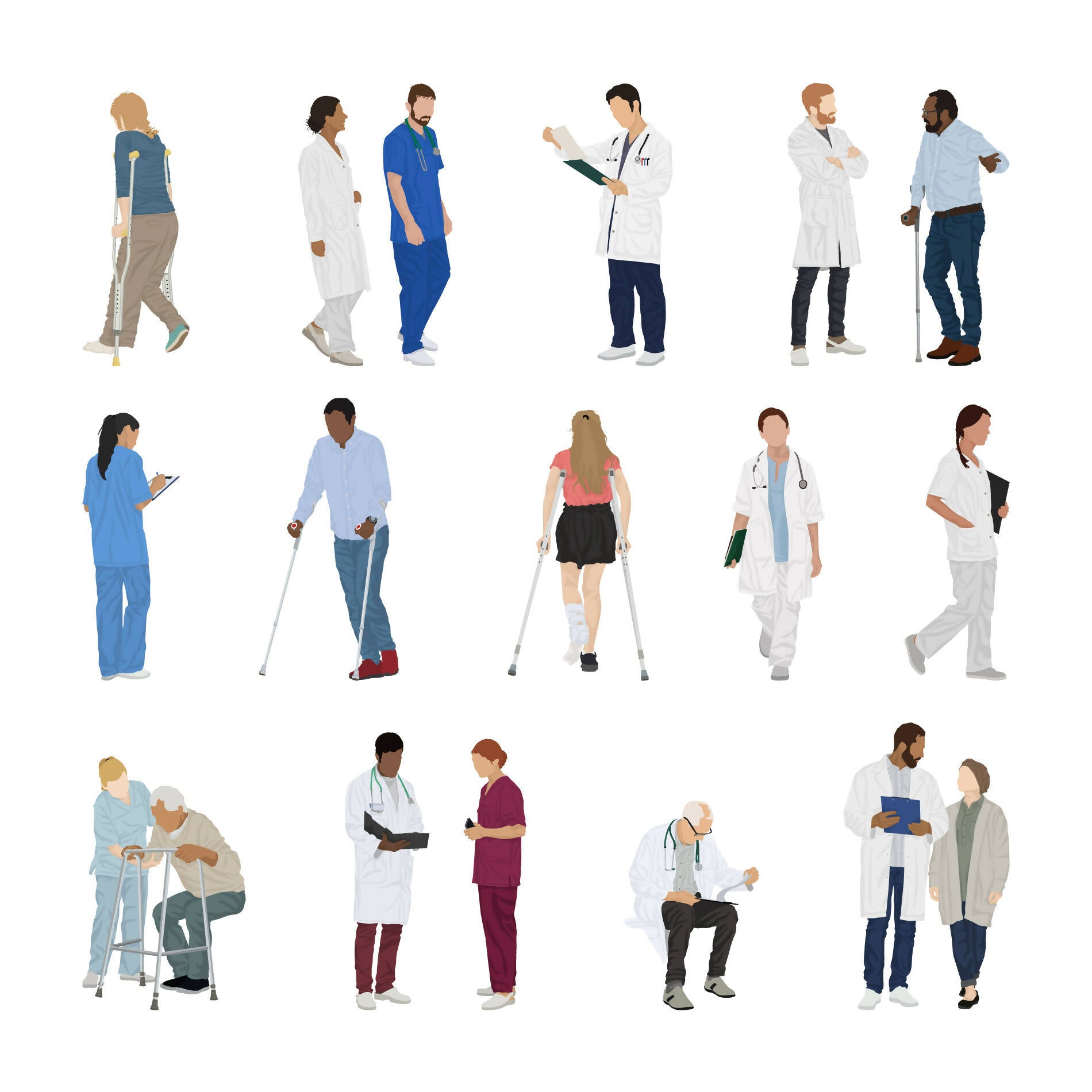 People at the Hospital (16 figures) – Learn Architecture Online