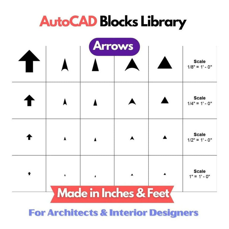 AutoCAD Arrows Symbols - Free Download – Learn Architecture Online