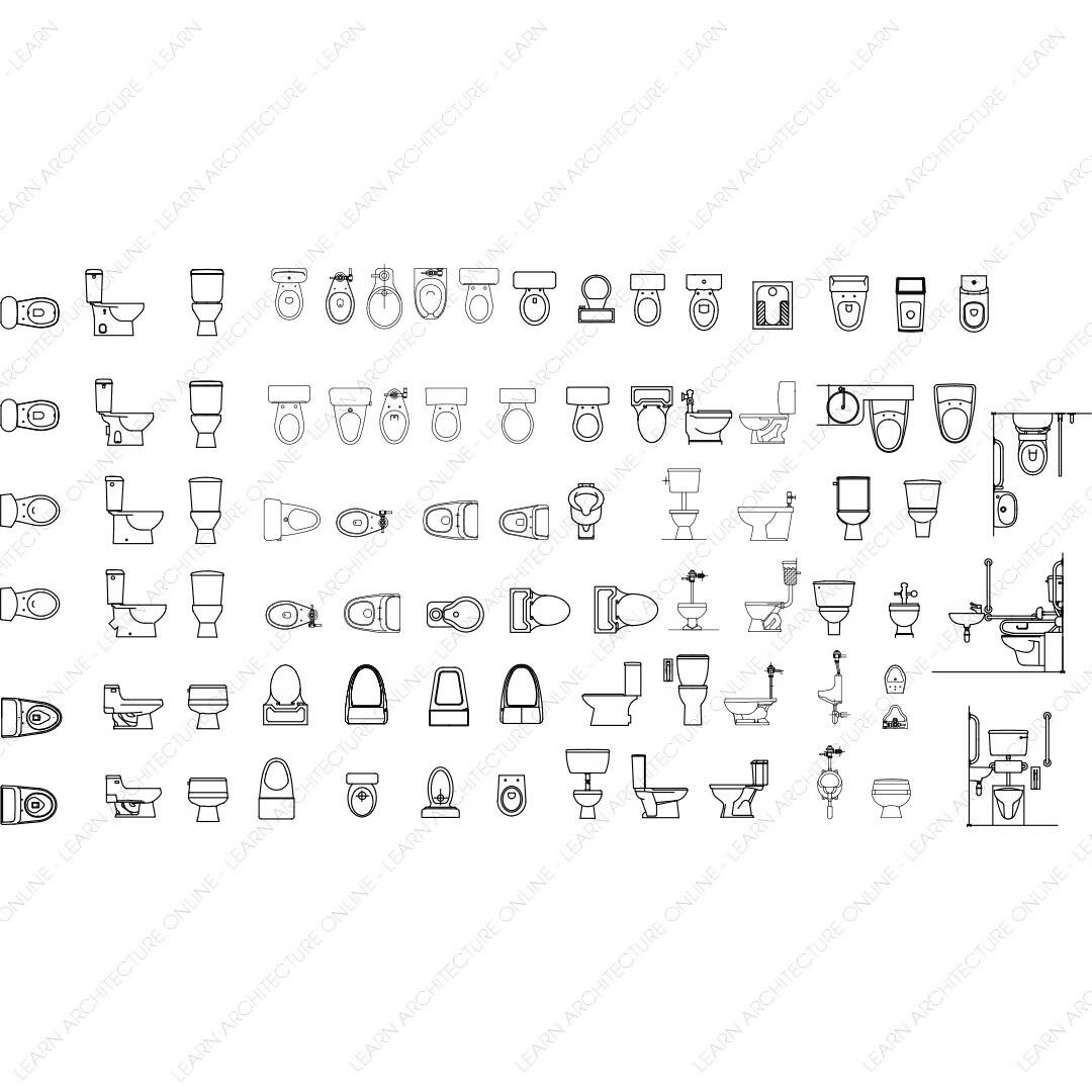 CAD Block Toilet – Learn Architecture Online