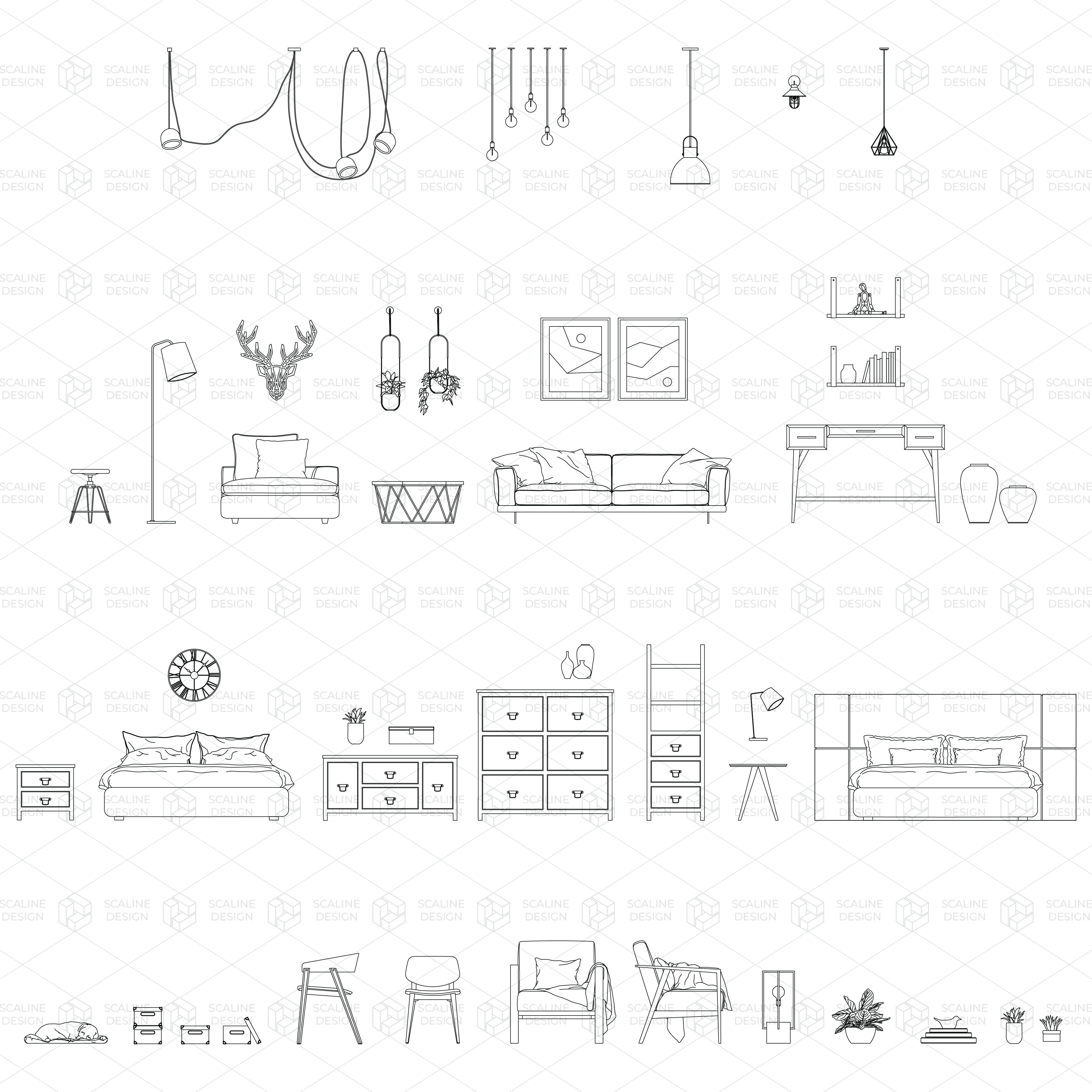 CAD & Vector Industrial Style Home Decor – Learn Architecture Online