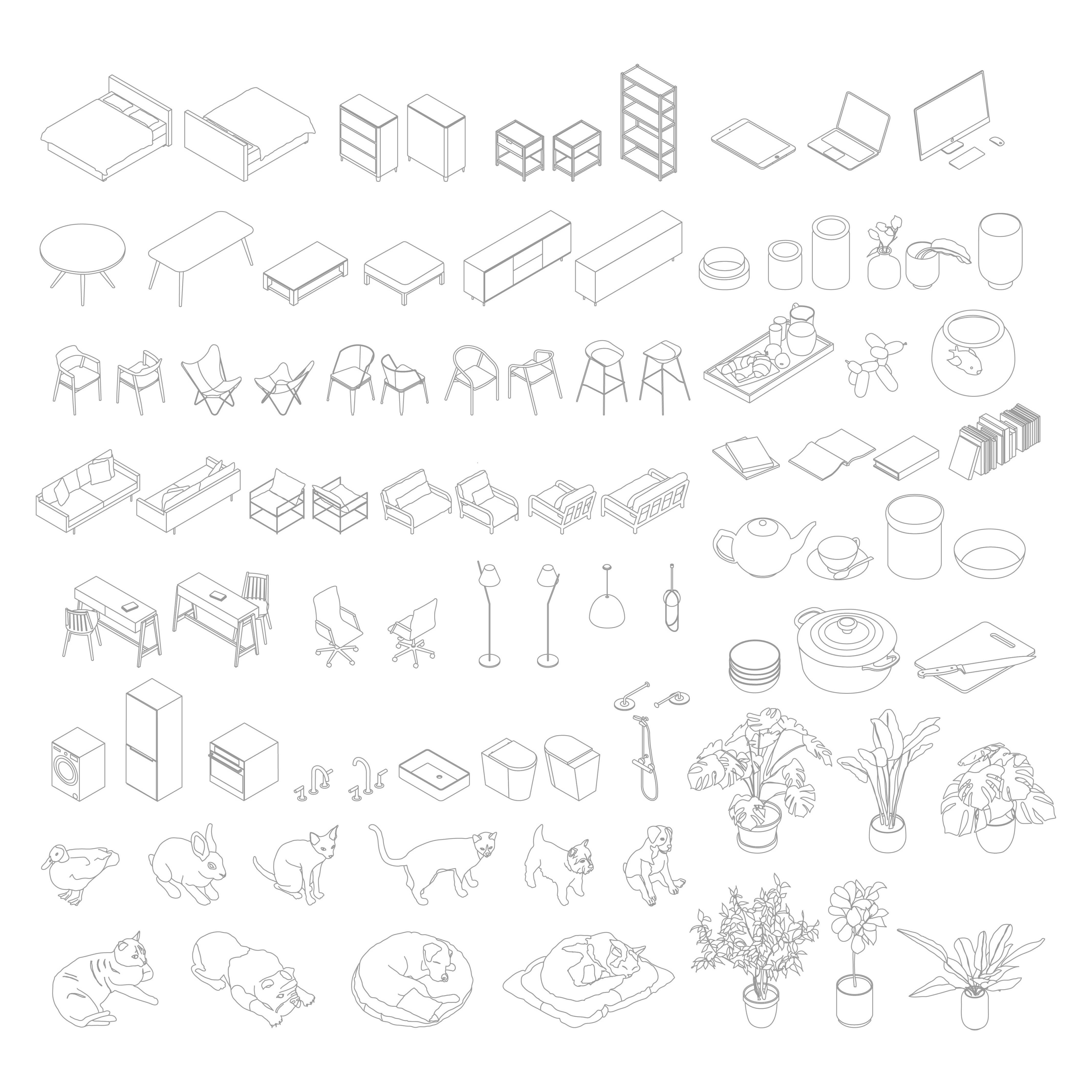 Isometric Library (89 figures) | Learn Architecture Online