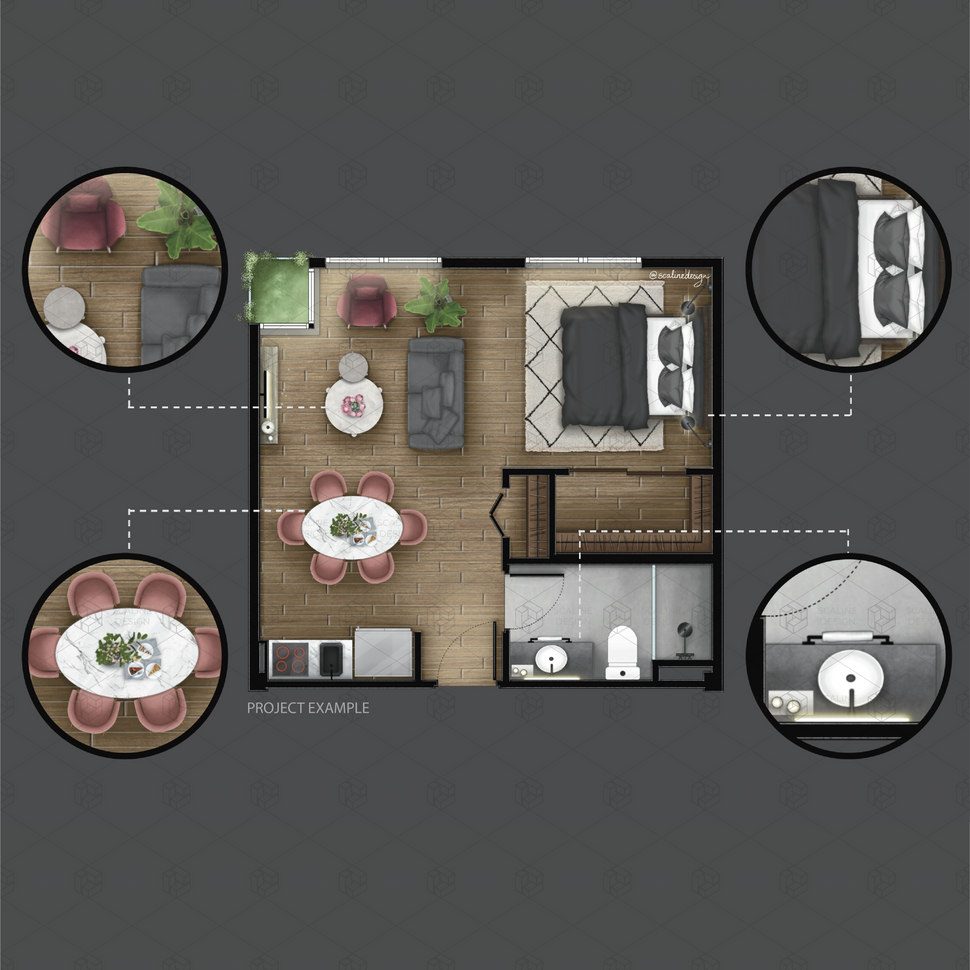 Procreate Illustration & PNG Home Style 2 Furniture Top View – Learn ...